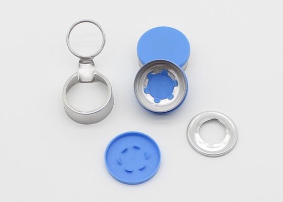 32mm Blue Infusion Medicinal Vial Caps With Ring Pull Customized Logo ...