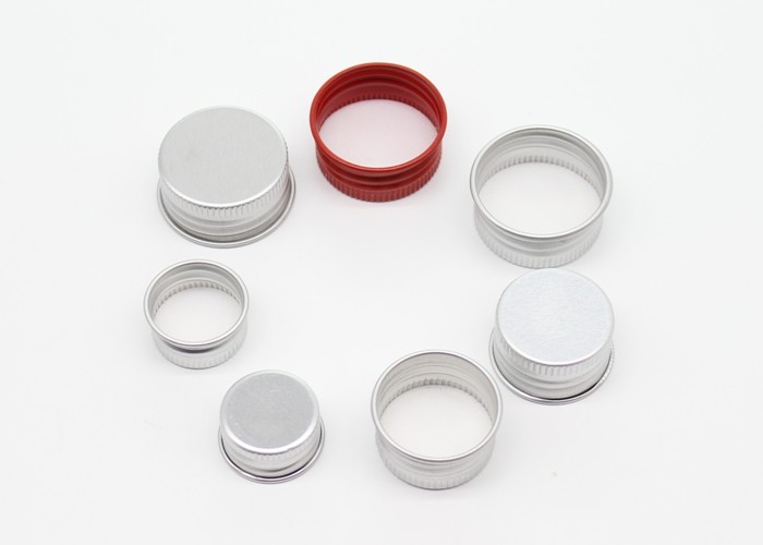 18-28mm Metal Screw Caps , Aluminum Threaded Cap For Screw Bottle