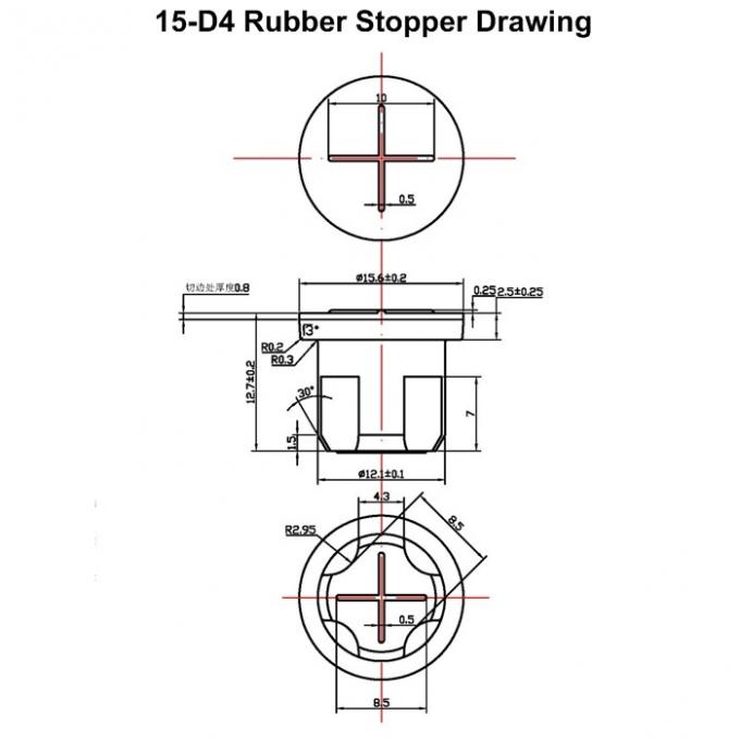 Grey 15-D4 Pharmaceutical Rubber Stoppers With Perfect Air Tightness