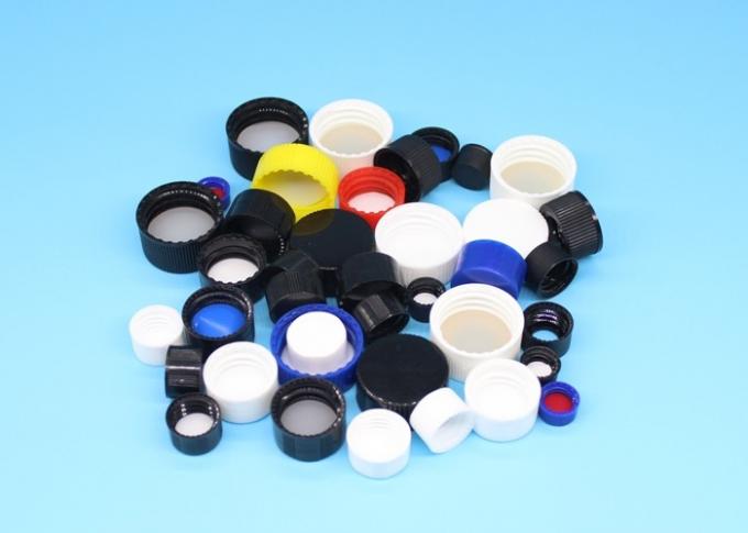 13mm 18mm 24mm Plastic Screw Covers , Screw Plastic Cap For Threaded Bottle