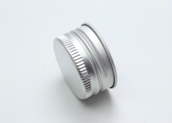 28mm Silver Screw Caps , Custom Aluminum Screw Covers For Screw Bottle